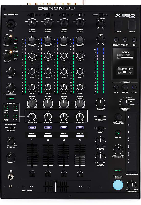 Denon DJ X1850 Prime 4-channel DJ Mixer with Effects and | Reverb