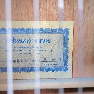 MIJ Penco 6 String Acoustic guitar Great Vintage Condition | Reverb