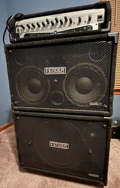 Fender 400 Pro Bass Head with 210 and 115 Pro Cabinets. | Reverb