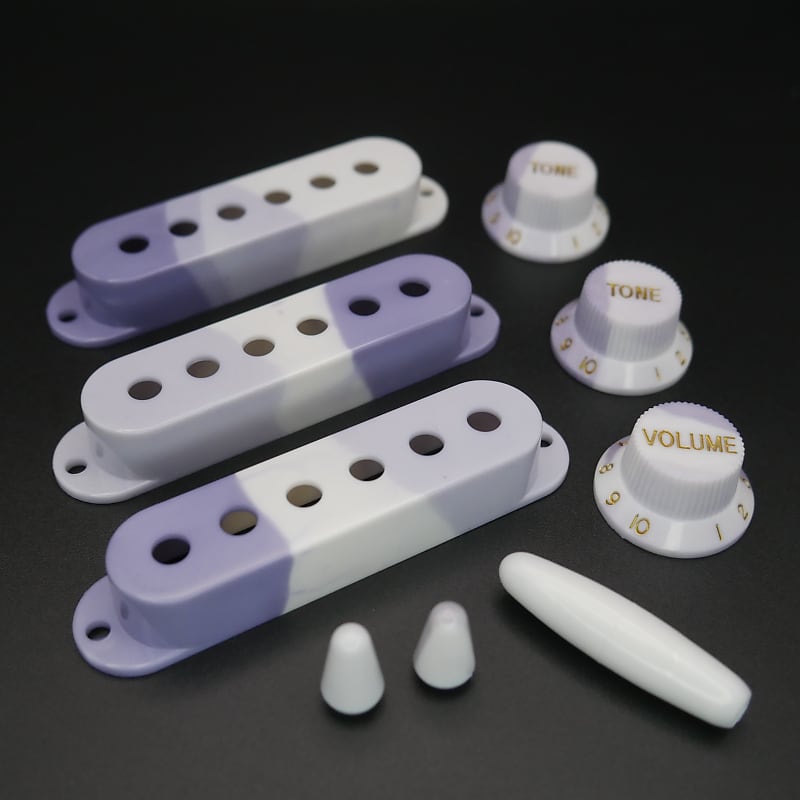 #190 Purple White 48/50/52 SSS Stratocaster Pickup Covers, | Reverb