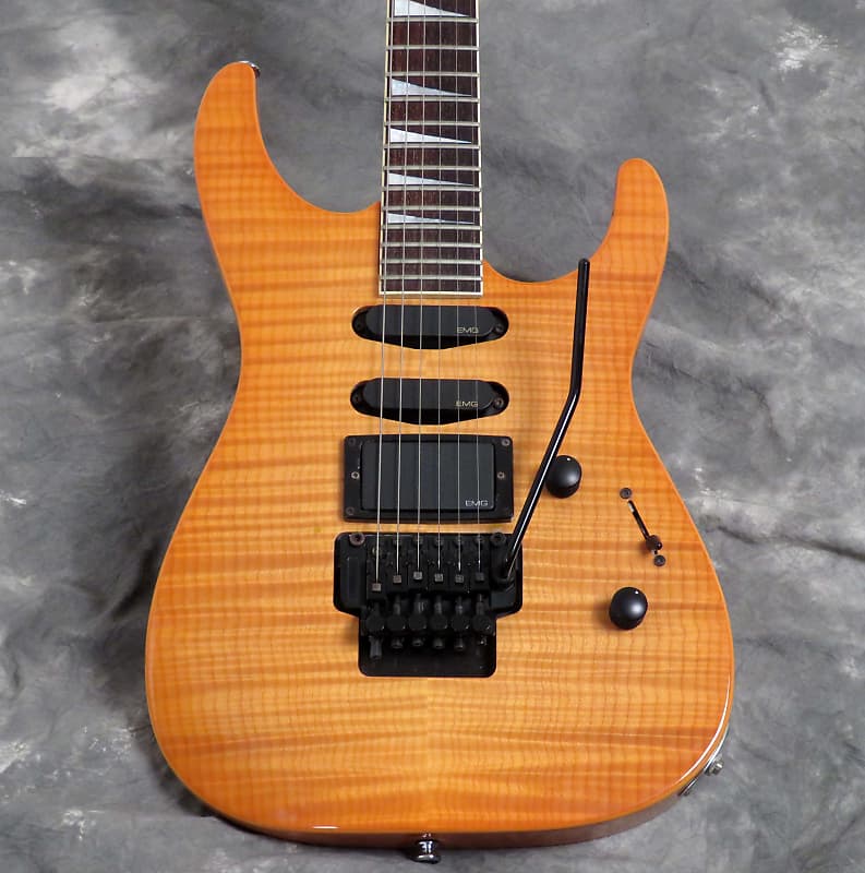 2000s Jackson Dinky DK2 MIJ - Amber Sunburst ~ Flamed Maple | Reverb