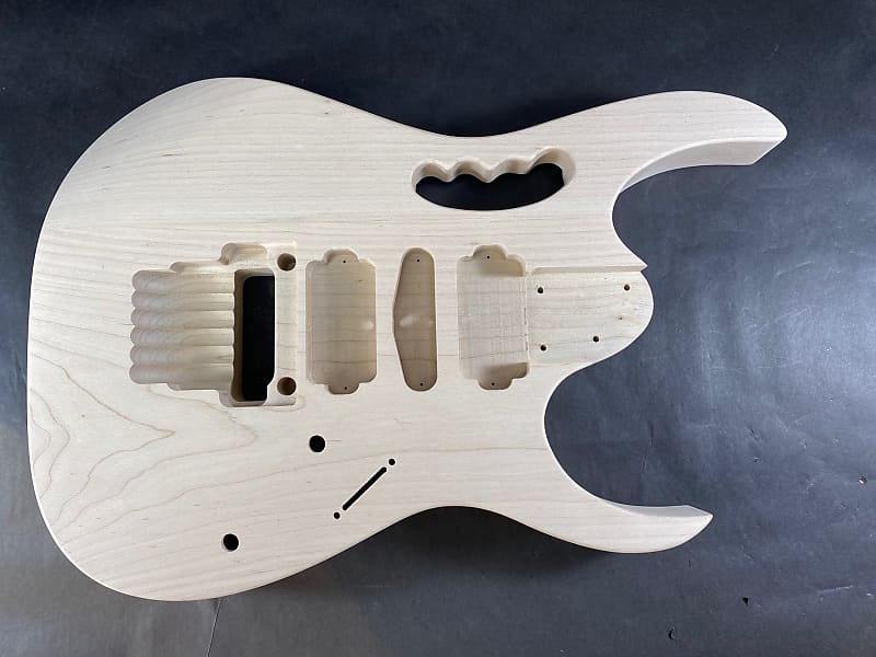 Unfinished 6 string, Jem style Maple guitar body, rear route, | Reverb