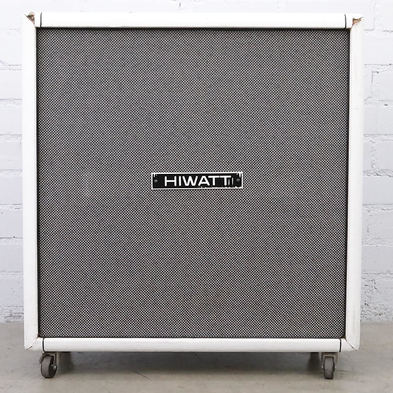 1970's Hiwatt 4123 4x12 Straight Speaker Cabinet White | Reverb