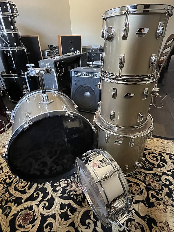 Ludwig Rocker Drum Set with Black/White Badges 1980s | Reverb