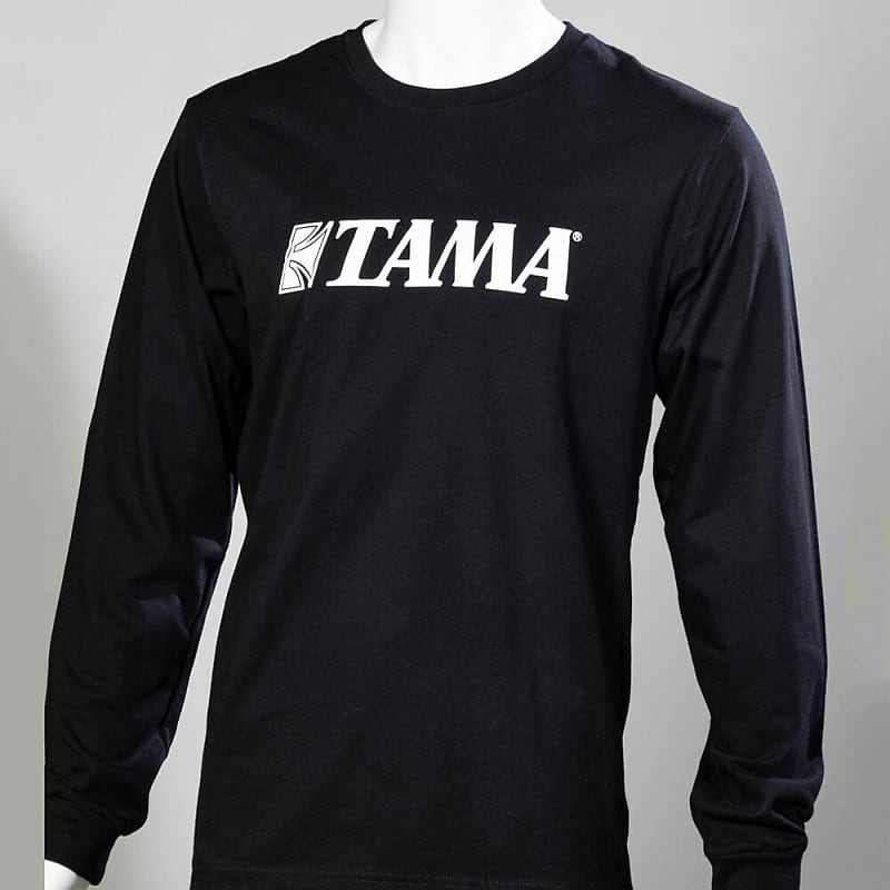 Tama Printed Logo Long-Sleeve T-Shirt Black - Large | Reverb