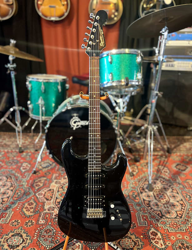 Vintage Squier MIJ Black Super Strat 1980s HSS | Reverb