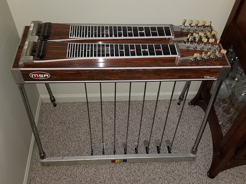 MSA D-10 double neck pedal steel guitar with 8 pedals and 2 | Reverb