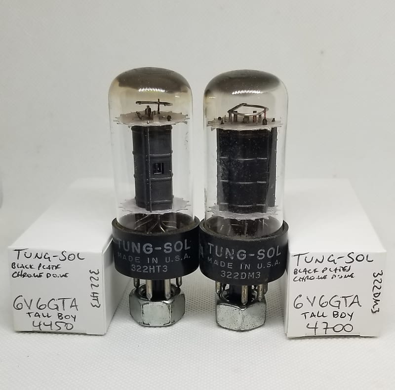 Tung-Sol TALL Boy 6V6GTA Well Matched Pair (5.3%) NOS 6V6 | Reverb