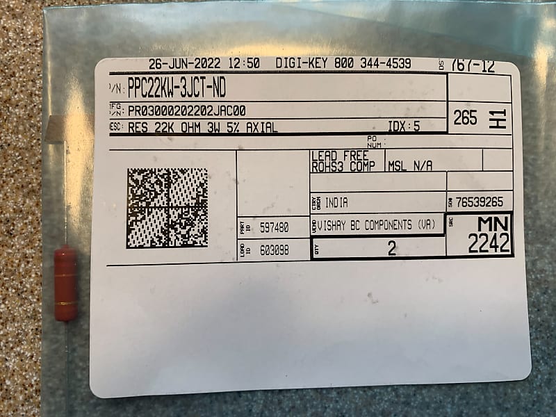 Vishay BC Components 22K ohm 3W 5% axial resistor Rust Color | Reverb