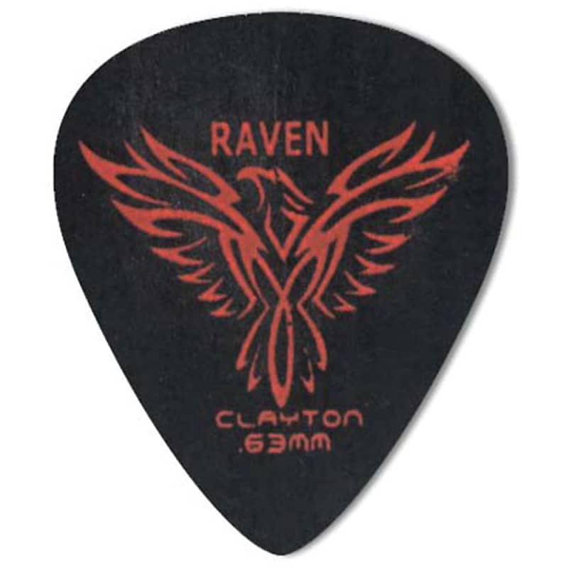 Clayton BLACK RAVEN PICK STANDARD .63MM (12 Pack) | Reverb