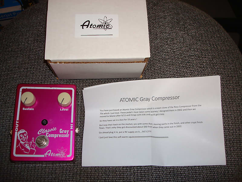 Atomic Classic Grey Compressor Candy Rasberry Pedal | Reverb