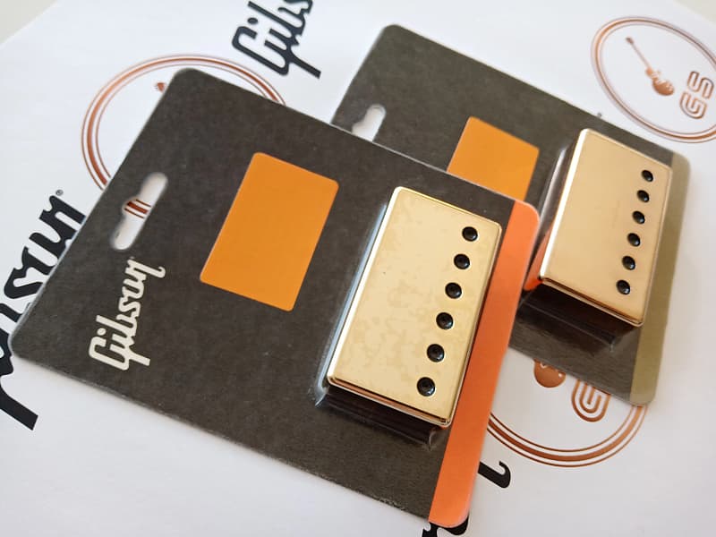 Gibson Bridge And Neck Position Humbucker Covers Gold | Reverb
