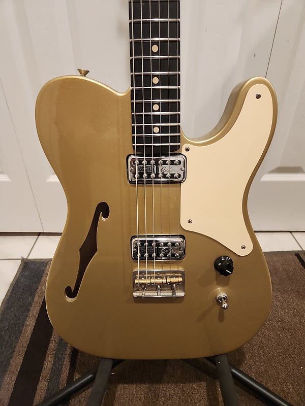 Custom Warmoth/Fender Thinline Cabronita Tele Shoreline Gold | Reverb