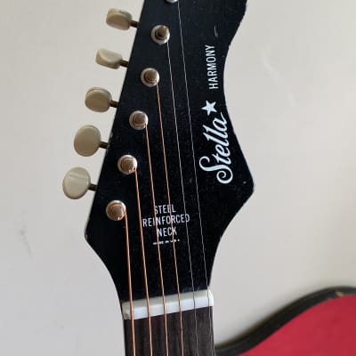 1970 Harmony Stella H933 Strat Headstock Parlor Guitar | Reverb