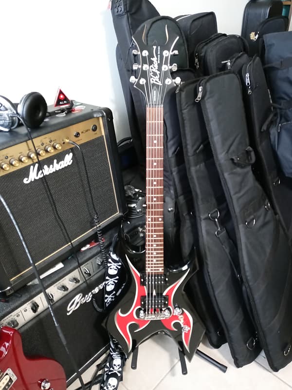 B.C. Rich Warlock Tribal Bronze Series 2005 Black/Red | Reverb