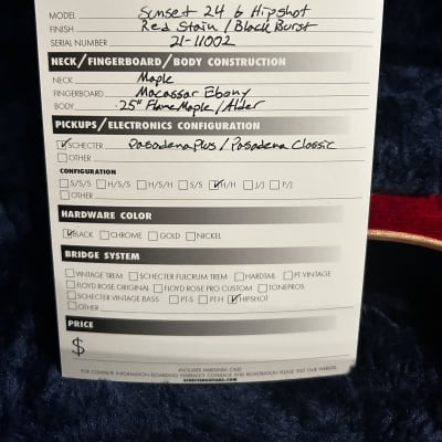 Schecter Sunset 24 Hardtail USA Custom Shop 2021 - Red | Reverb