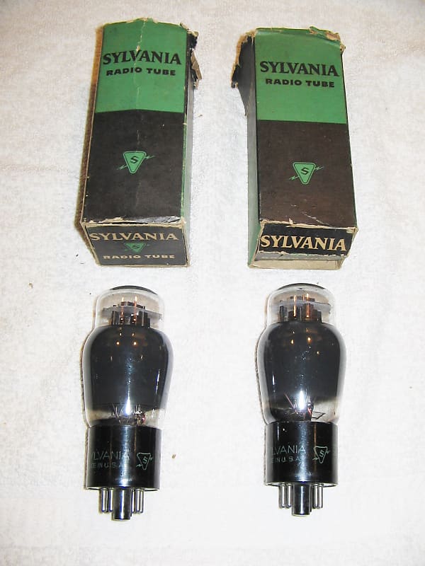 Matched Pair Sylvania 6L6GA / 6L6G Tubes Coke Bottle Black | Reverb