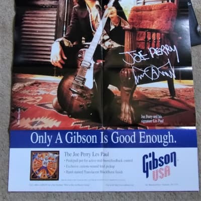Gibson Double sided Poster Les Paul collection Aerosmith | Reverb