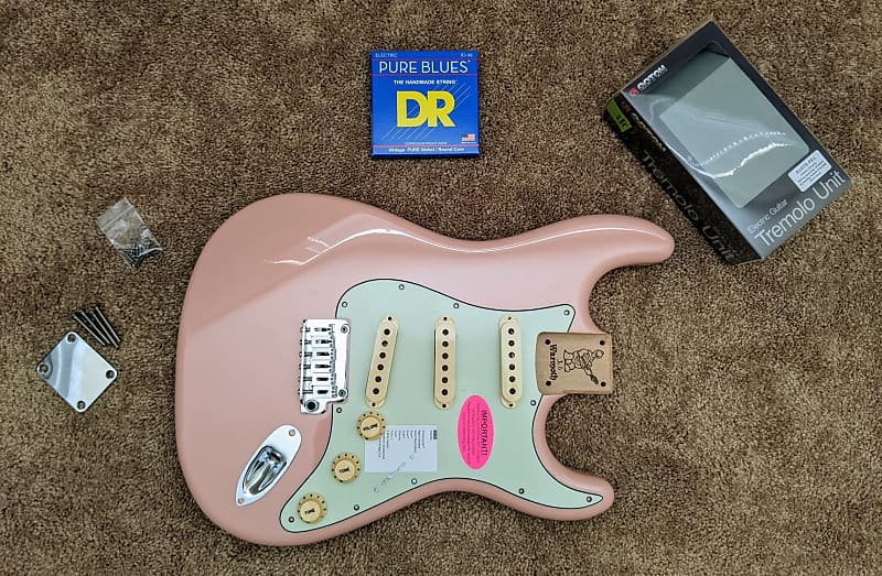 Warmoth Lightweight Alder Strat Body (Shell Pink) w/ Gotoh | Reverb