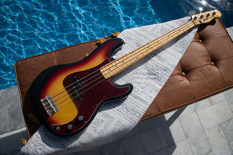 1970's Greco Precision Tele Bass - Three Tone Sunburst - Made | Reverb