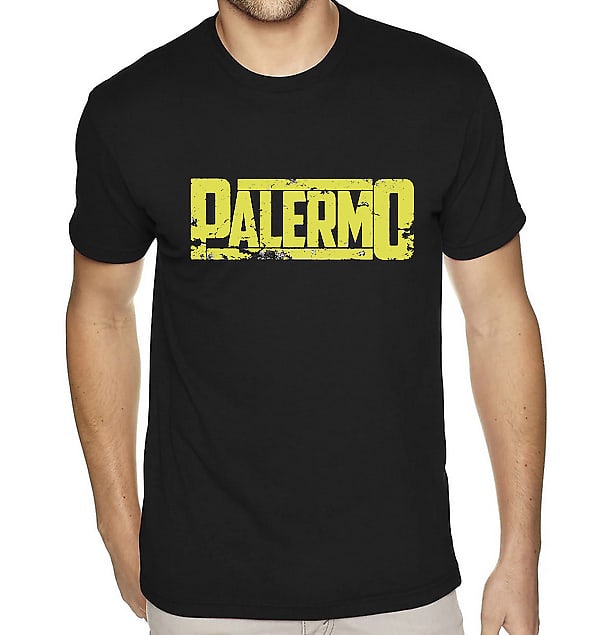 Palermo MEN'S MEDIUM T-Shirt Aged Yellow Logo NEW | Reverb