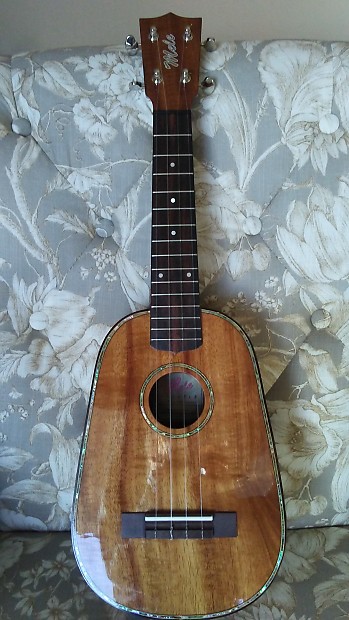 Mele All Koa Deluxe Pineapple Concert Ukulele with Abalone | Reverb