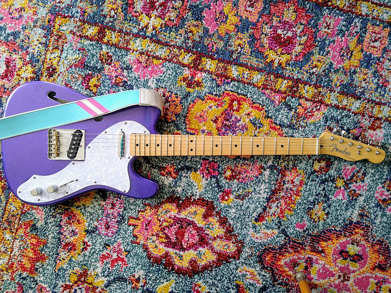 Fender Thinline Telecaster- Purple Sparkle Custom w/ Gray | Reverb