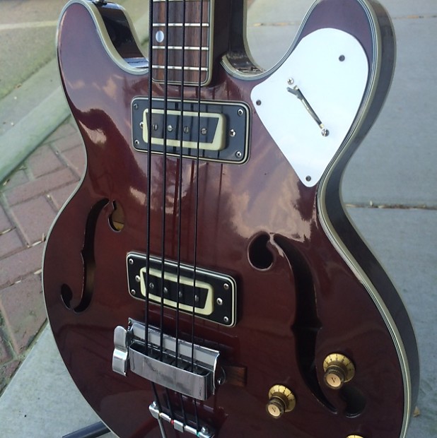 Lyle univox matsumoko japan Hollow bass 1970? Cherry | Reverb