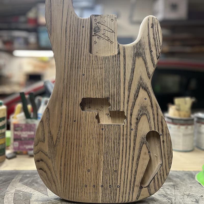 Madlad Instruments Grain Stained Ash Precision Bass PBass | Reverb