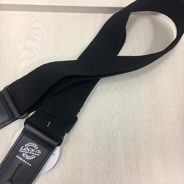 Lock-It Straps Black Cotton Locking Strap | Reverb