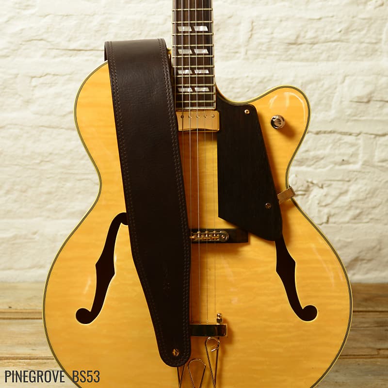 Pinegrove Leather BS53 3" (76mm) Wide Bass Strap - Brown | Reverb
