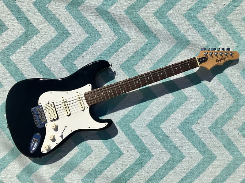 Epiphone Gibson Fat strat Stratocaster S210-BK 2002 Black | Reverb