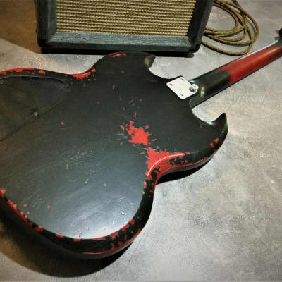 Relic Epiphone SG Road Worn Black Electric Guitar with Gibson | Reverb