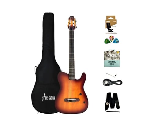 Haze MRC601EQCS Nylon Cherry Sunburst HTL Electric Guitar | Reverb UK