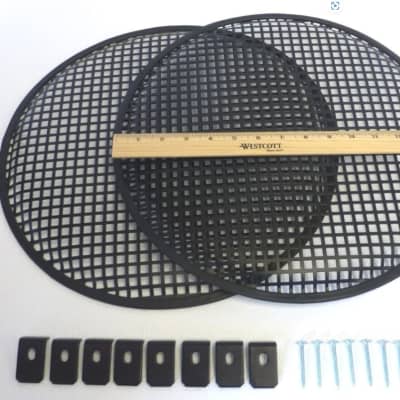 (2) Two 15" Metal Mesh Speaker Grill w/ Mesh Speaker Clamps & | Reverb