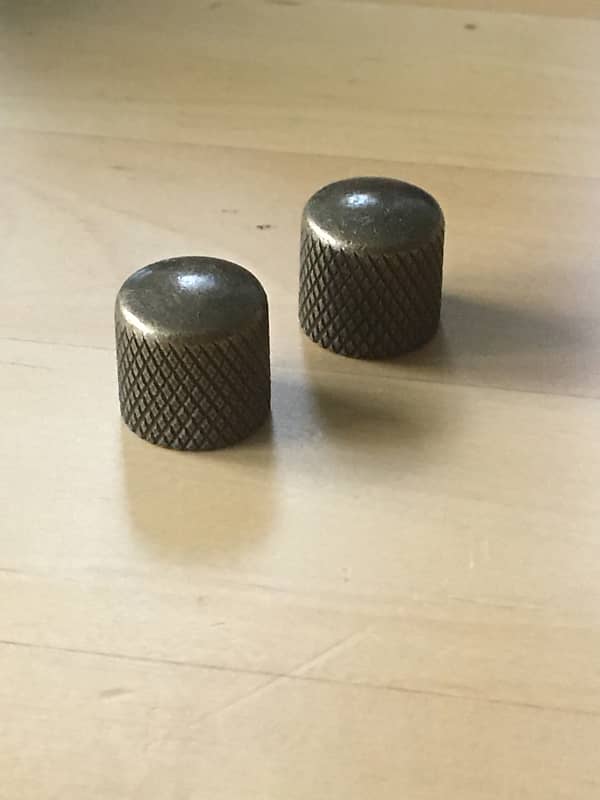 Two Custom Bronze Aged Brass Gold Relic Knobs for Fender | Reverb UK
