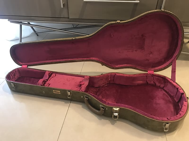Gibson Les Paul Historic Case Brown with pink lining aged | Reverb