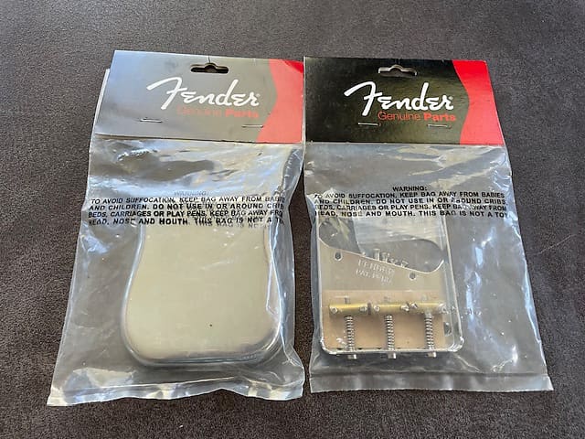Fender Vintage Style Telecaster Bridge & Cover - Chrome | Reverb