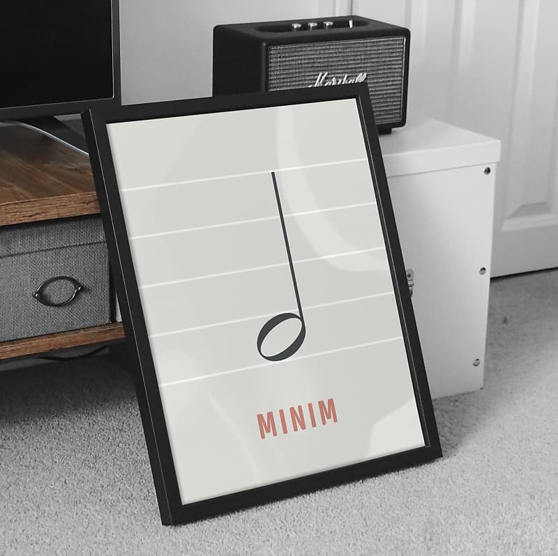 Minim Note Print - Music Theory Poster, Half Note, Music | Reverb