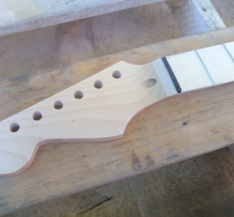 21 REVERSE STR HEAD Maple guitar neck replacement graphite | Reverb