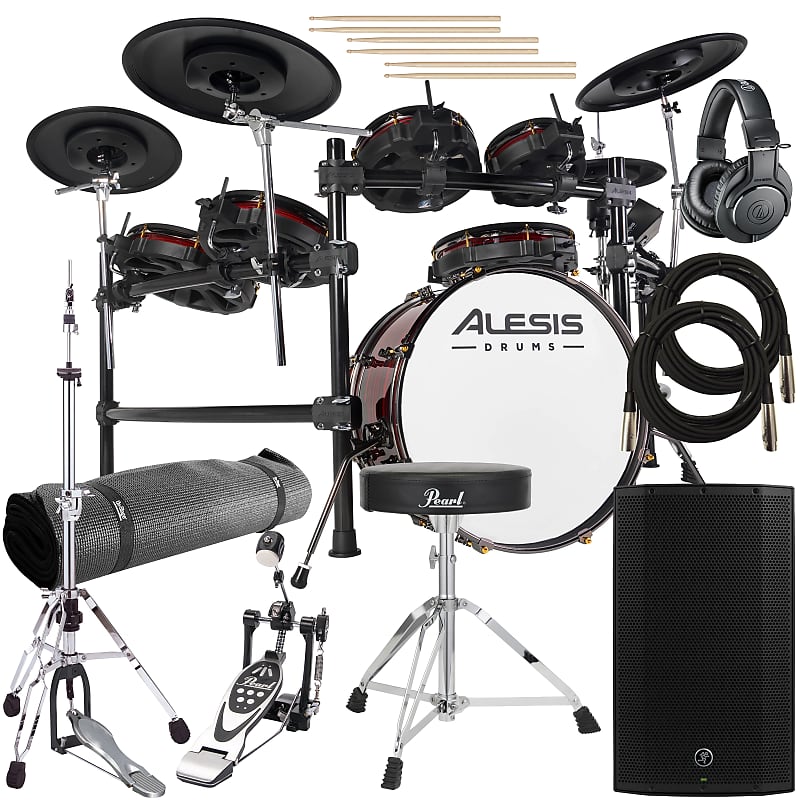 Alesis Strata Prime Electronic Drum Set COMPLETE DRUM BUNDLE | Reverb