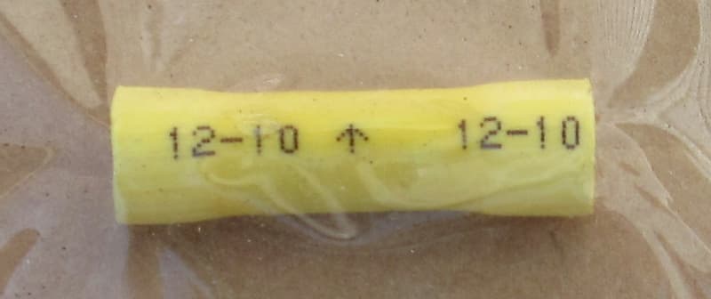 10-12 AWG, Splice Barrel, Crimp Connector, Yellow, Molex | Reverb