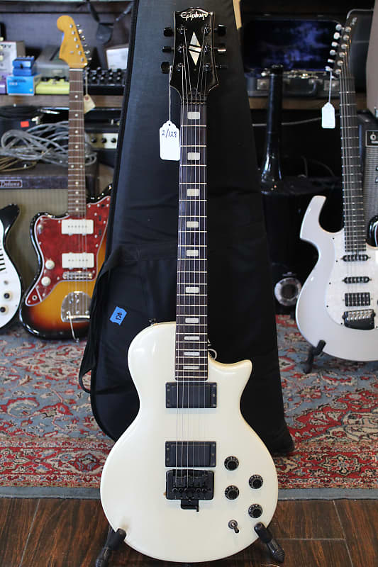 Epiphone LP-2 PW 1980s Pearl White w/ Steinberger Saddle | Reverb