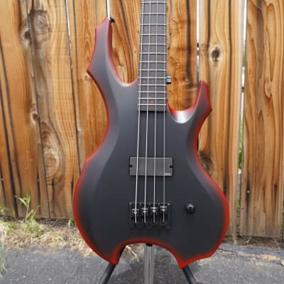 ESP LTD SIGNATURE SERIES FL-4 Black Red Burst Satin 4-String | Reverb