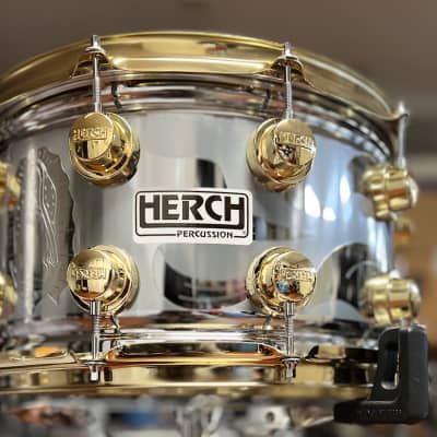 Herch Tarola Chrome with Gold Virgen Grabado Engraved 14x8 | Reverb