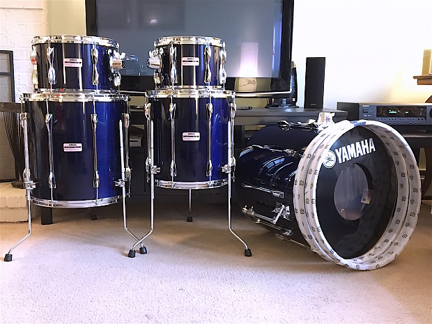Yamaha Recording Custom Drum Set Deep Blue 20/10/12/14/16 | Reverb