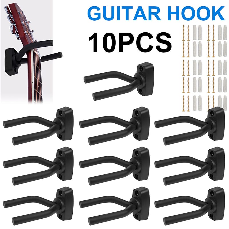 10 PCS Pack Guitar Hangers Hook Holder Wall Mount Display | Reverb