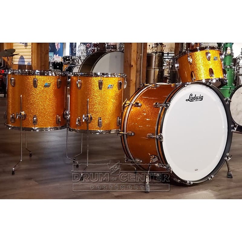 Ludwig Classic Maple 4pc Bonham Drum Set Gold Sparkle | Reverb