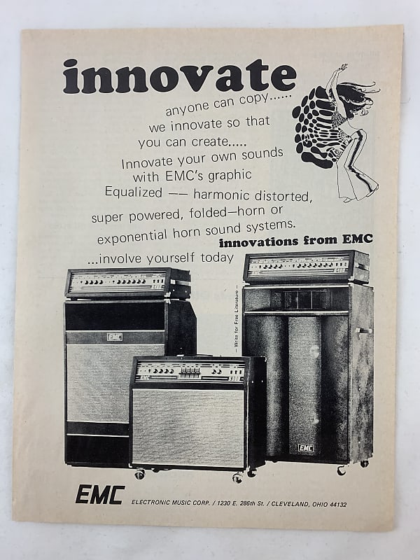 EMC Electronic Music Corp. Promotional Advertisement for Amps | Reverb