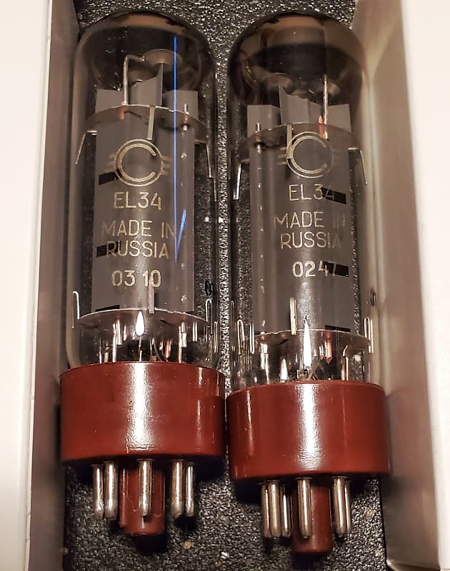 SED Winged C NOS EL34 matched pair Svetlana Made In Russia | Reverb
